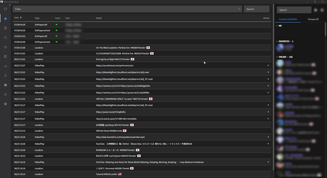 File:VRCX GameLogs.webp - VRChat Wiki