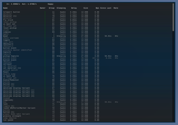 Debug Menu - VRChat Wiki